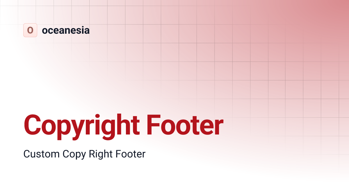 Copyright Footer | oceanesia